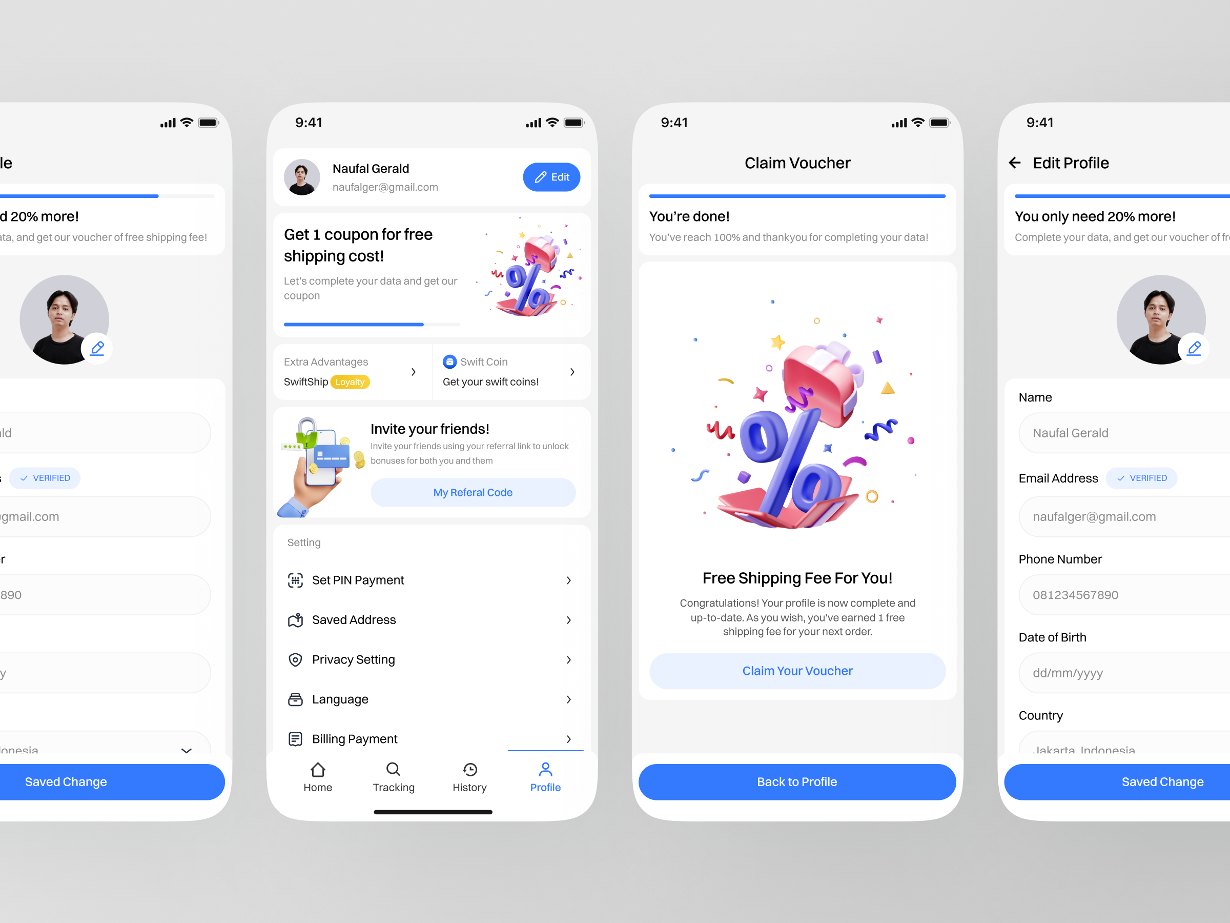 SwiftShip - Logistic App [Profile Page] by Ryan Indra for Kretya Studio on Dribbble