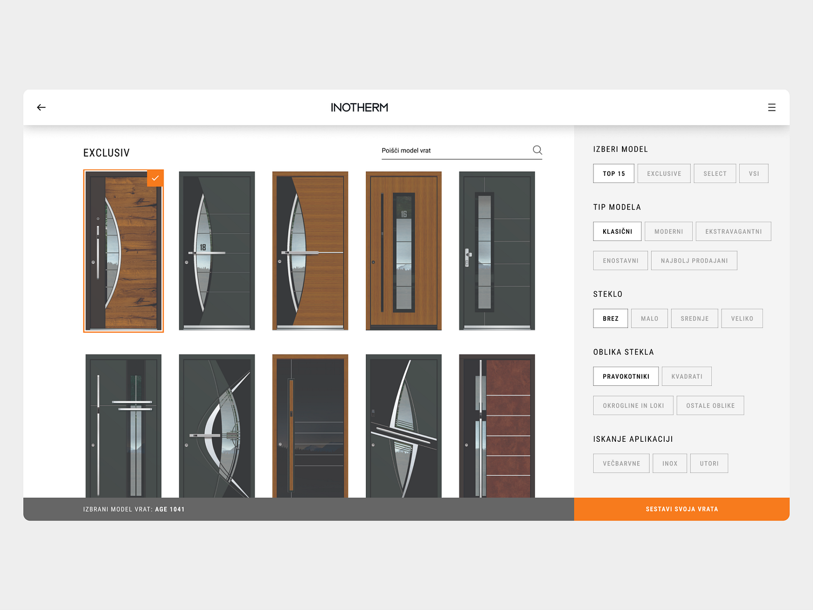 UX/UI redesign of the door configurator | Inotherm by Rok Rode on Dribbble
