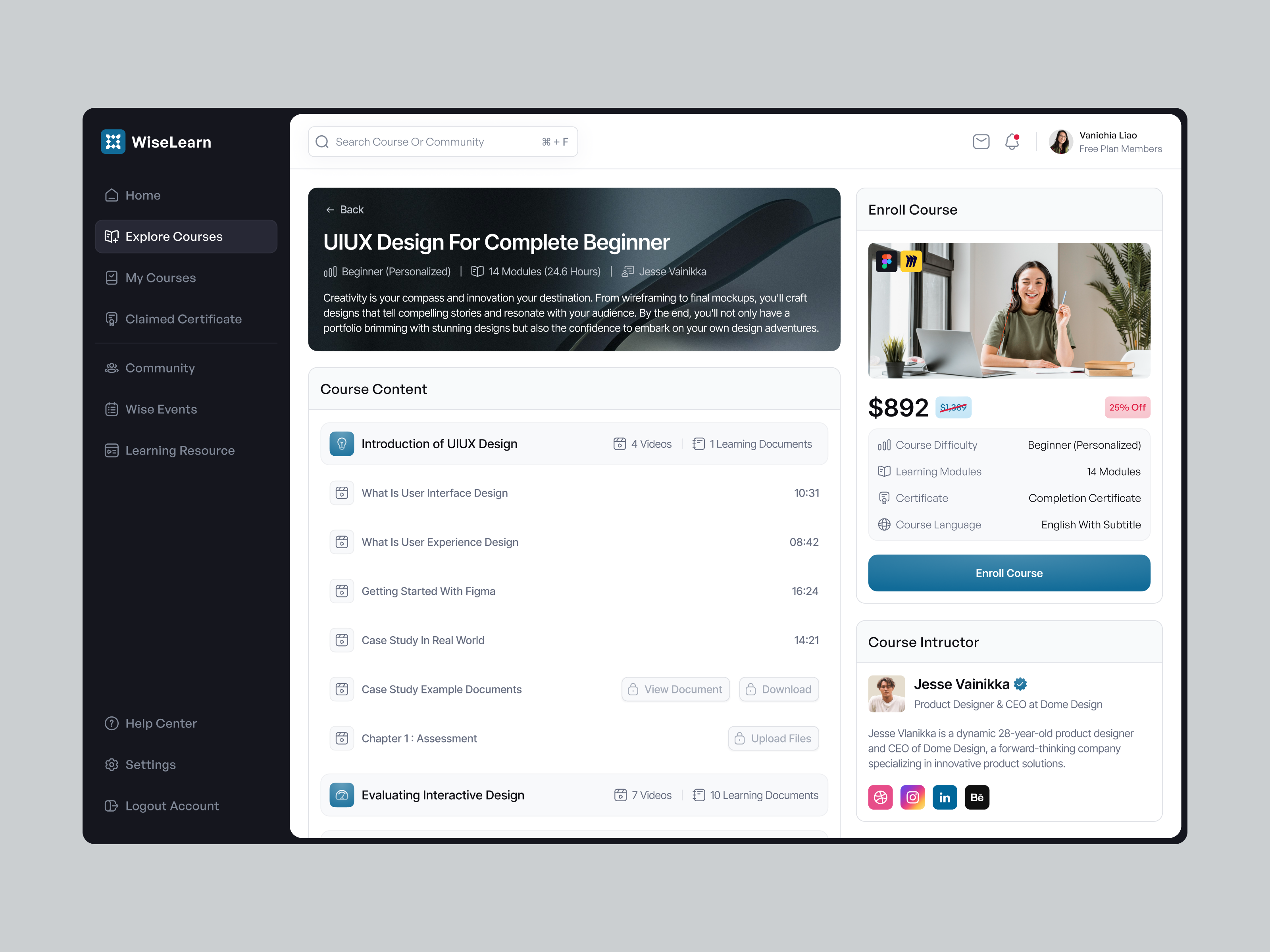 WiseLearn - Online Course Platform by Yoga Satria for Odama on Dribbble