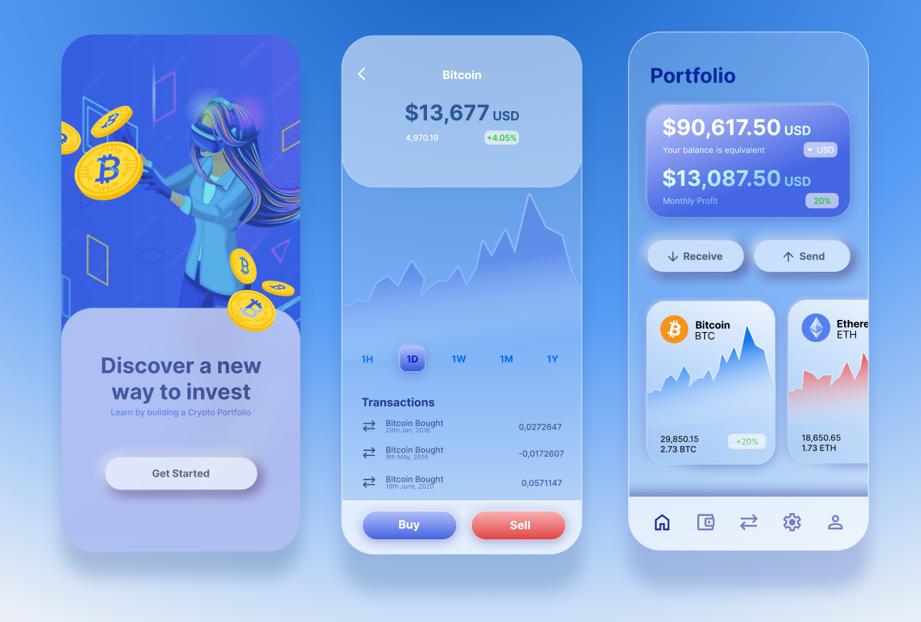 Bitcoin App UI/UX Design by AKSHATA KHAIWALE on Dribbble