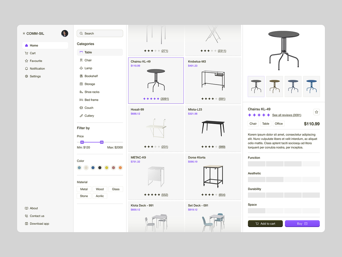 COMM-SIL Minimal Ecommerce Product List Exploration by Puji Ari (North ...