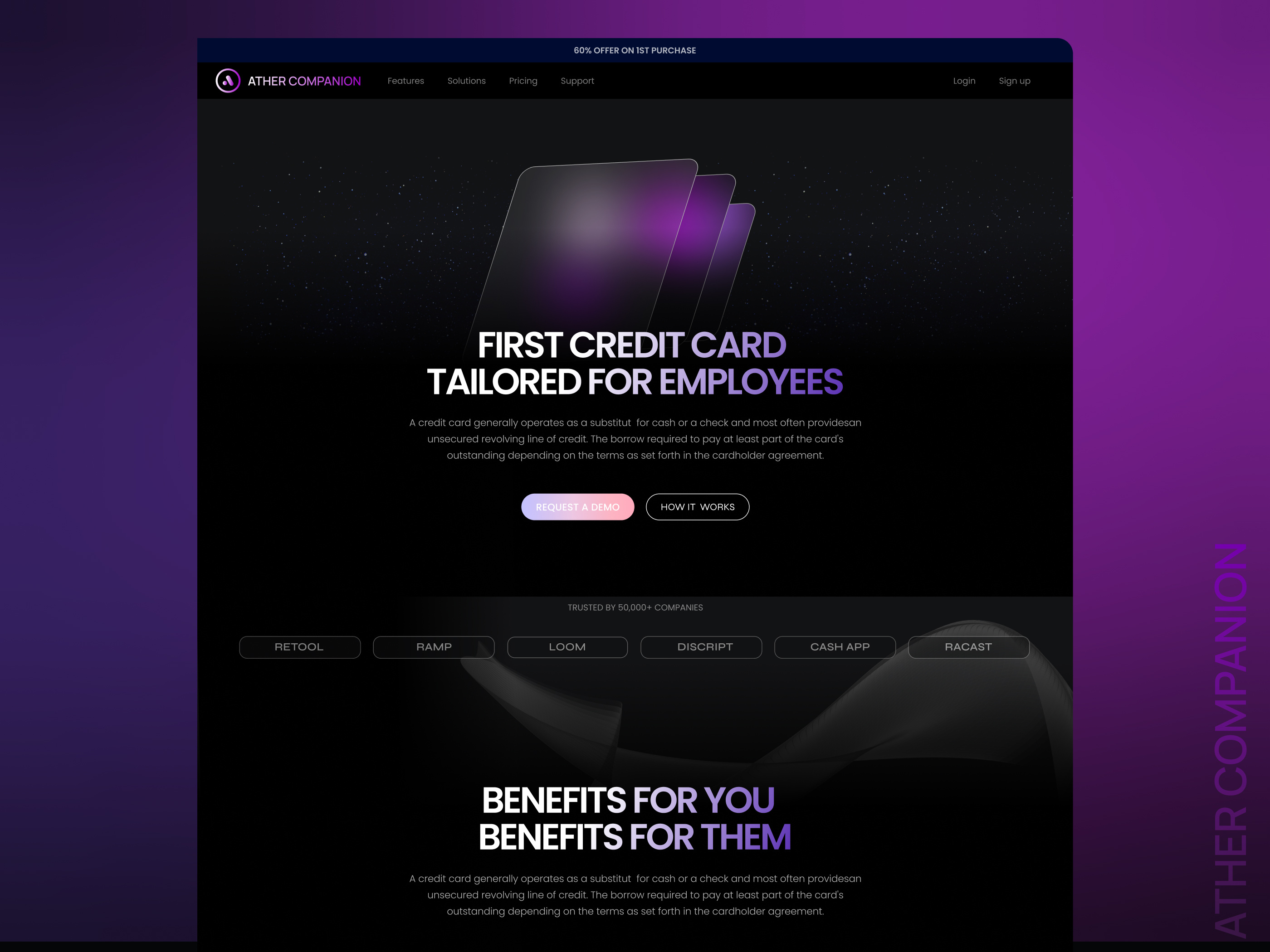 Website Design- Darkmode | Credit Card Website by SriHarishDesigns on ...