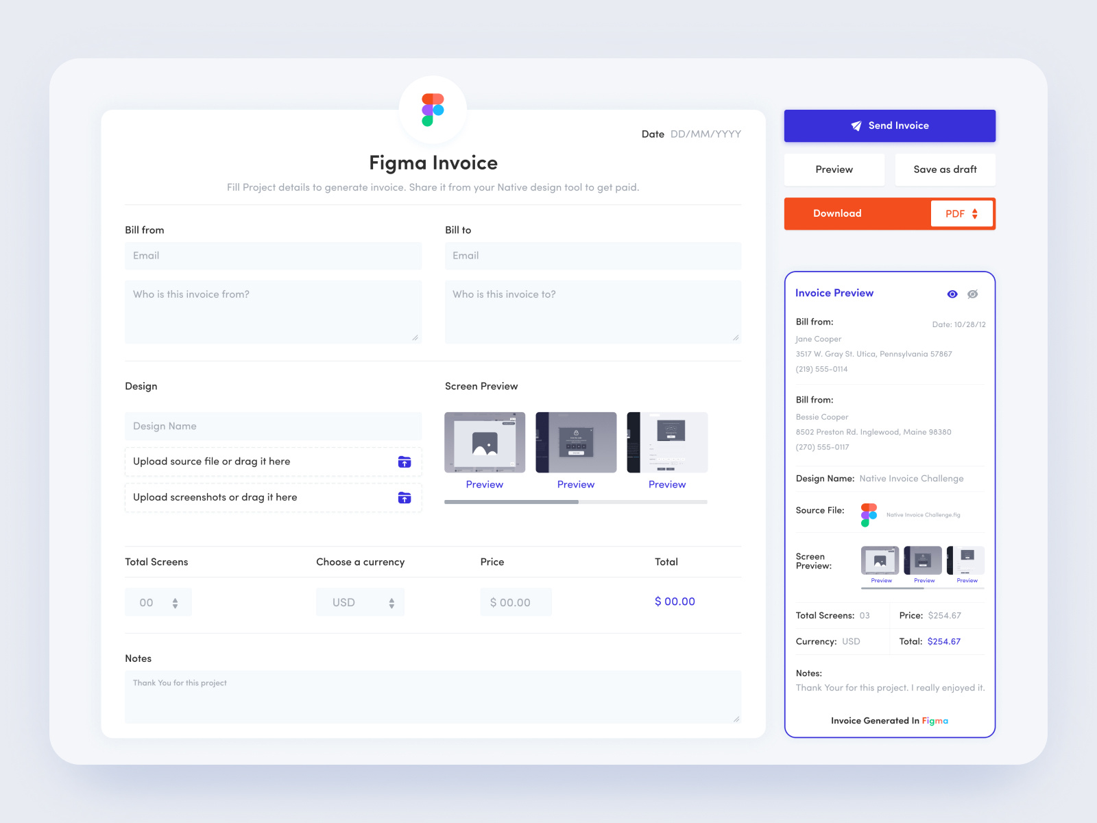 Native Invoice by ME UI/UX Designer on Dribbble