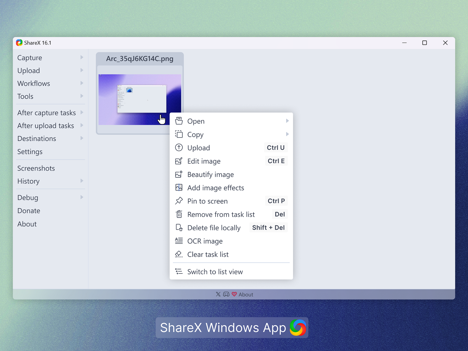 ShareX visual design overhaul by Don Mullen on Dribbble
