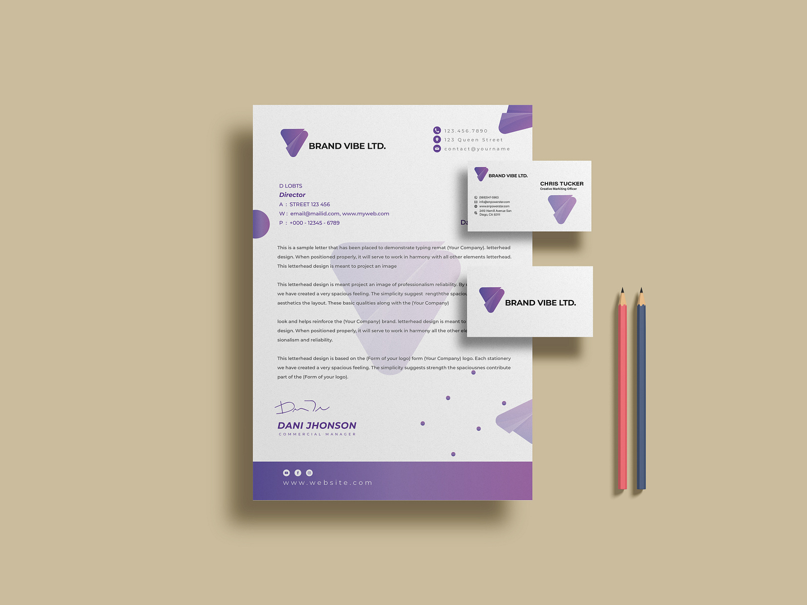 Modern-Business-Card-&-Letterhead-Design by Md Shehabul Hasan Sefat on Dribbble