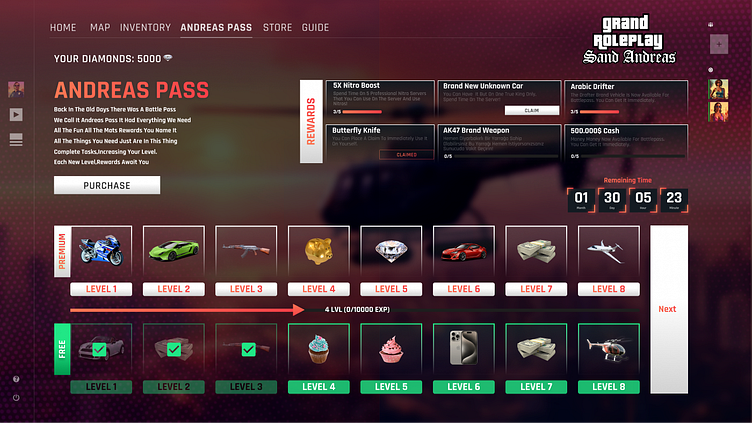 Grand RP Sand Andreas Fivem GTA 5 RP UI by Ariyan Rezvani on Dribbble