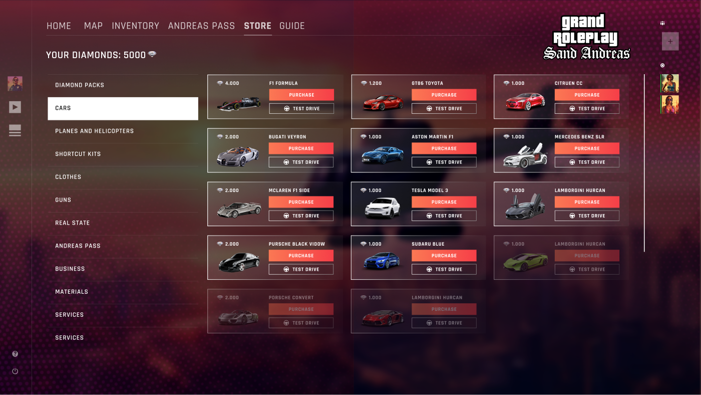 Grand RP Sand Andreas Fivem GTA 5 RP UI by Ariyan Rezvani on Dribbble