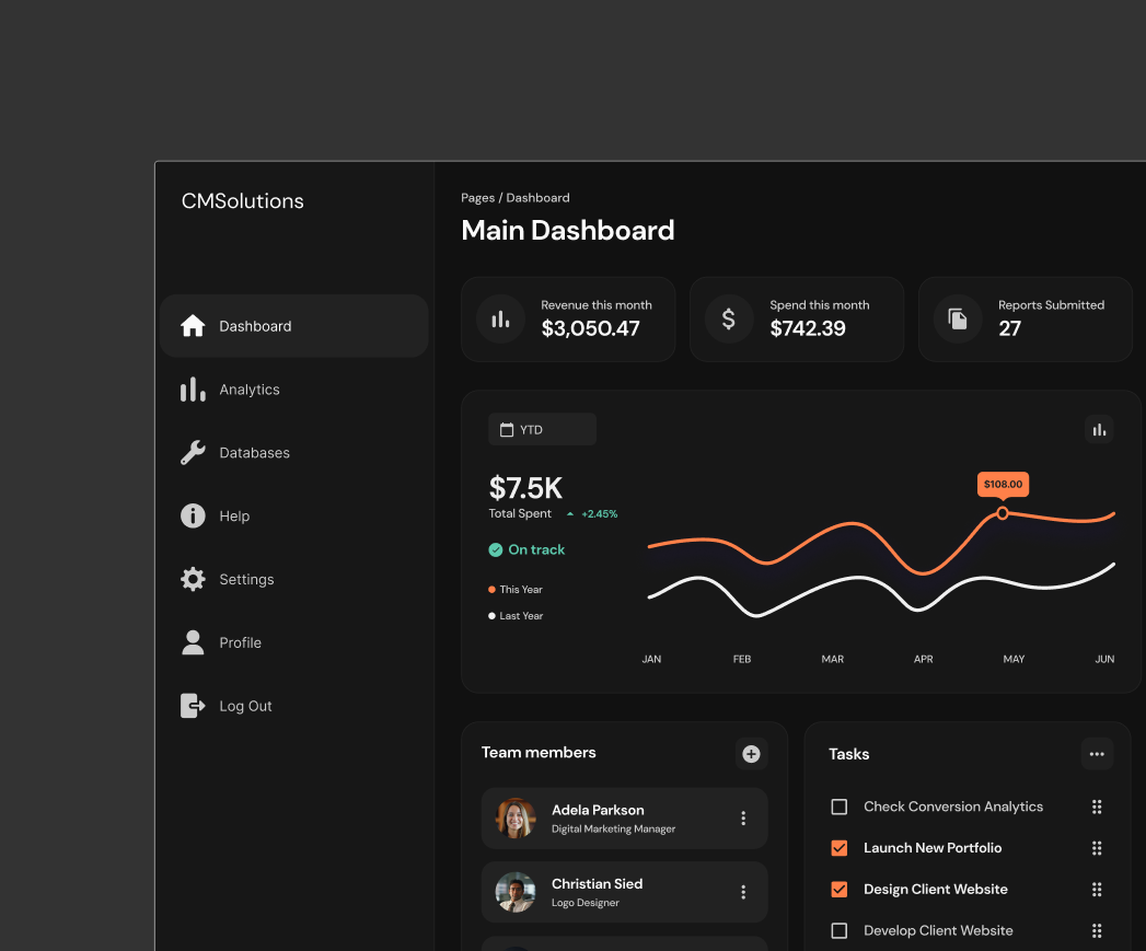 Dashboard UI Concept - Dark Mode by Cesar Martinez on Dribbble