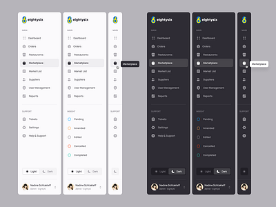 Sidebar Navigation - Light & Dark Versions 🔥👌 by Ali Akbar on Dribbble
