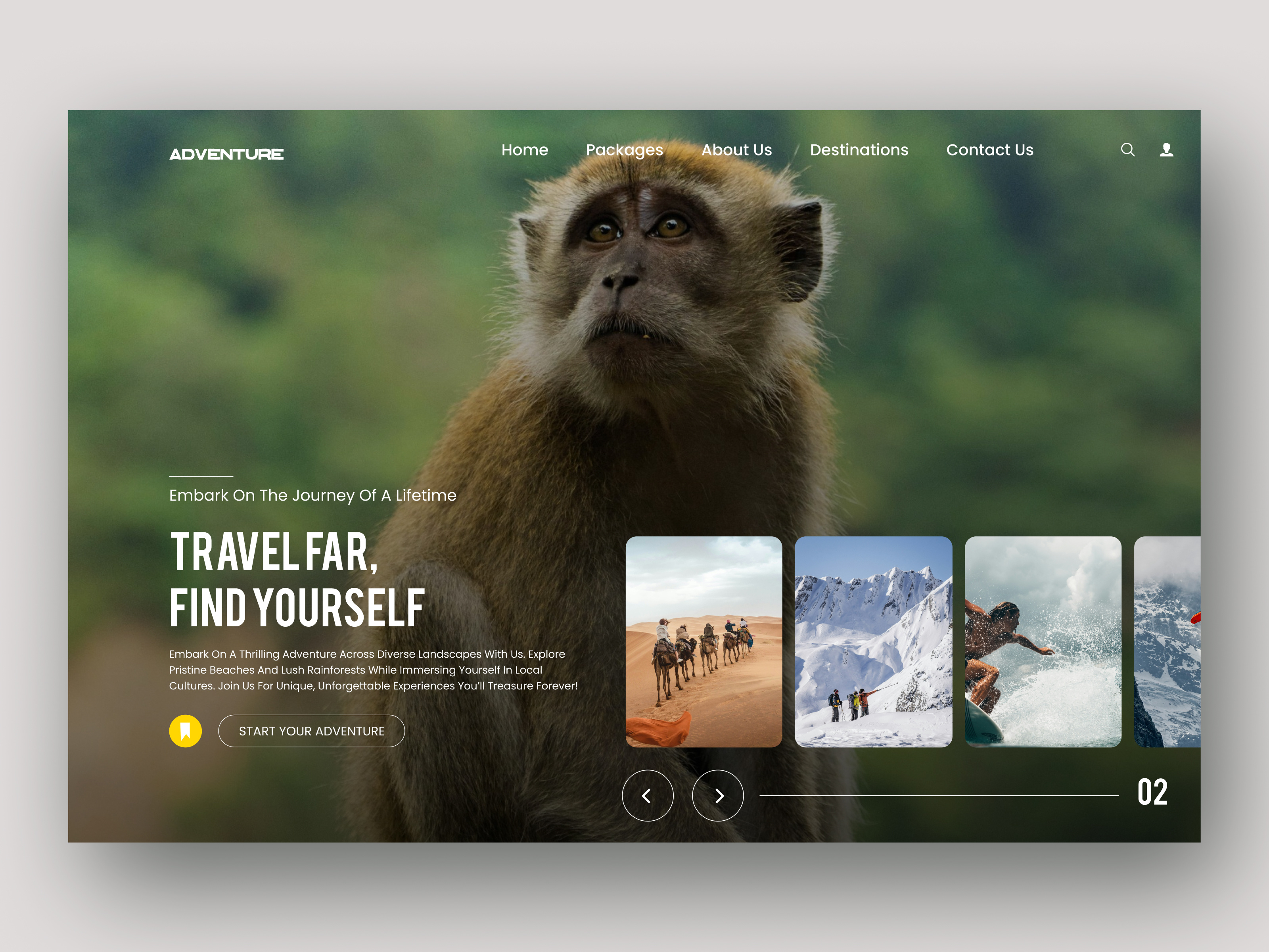 Travel Adventure website design by Md Biplob Hossen on Dribbble