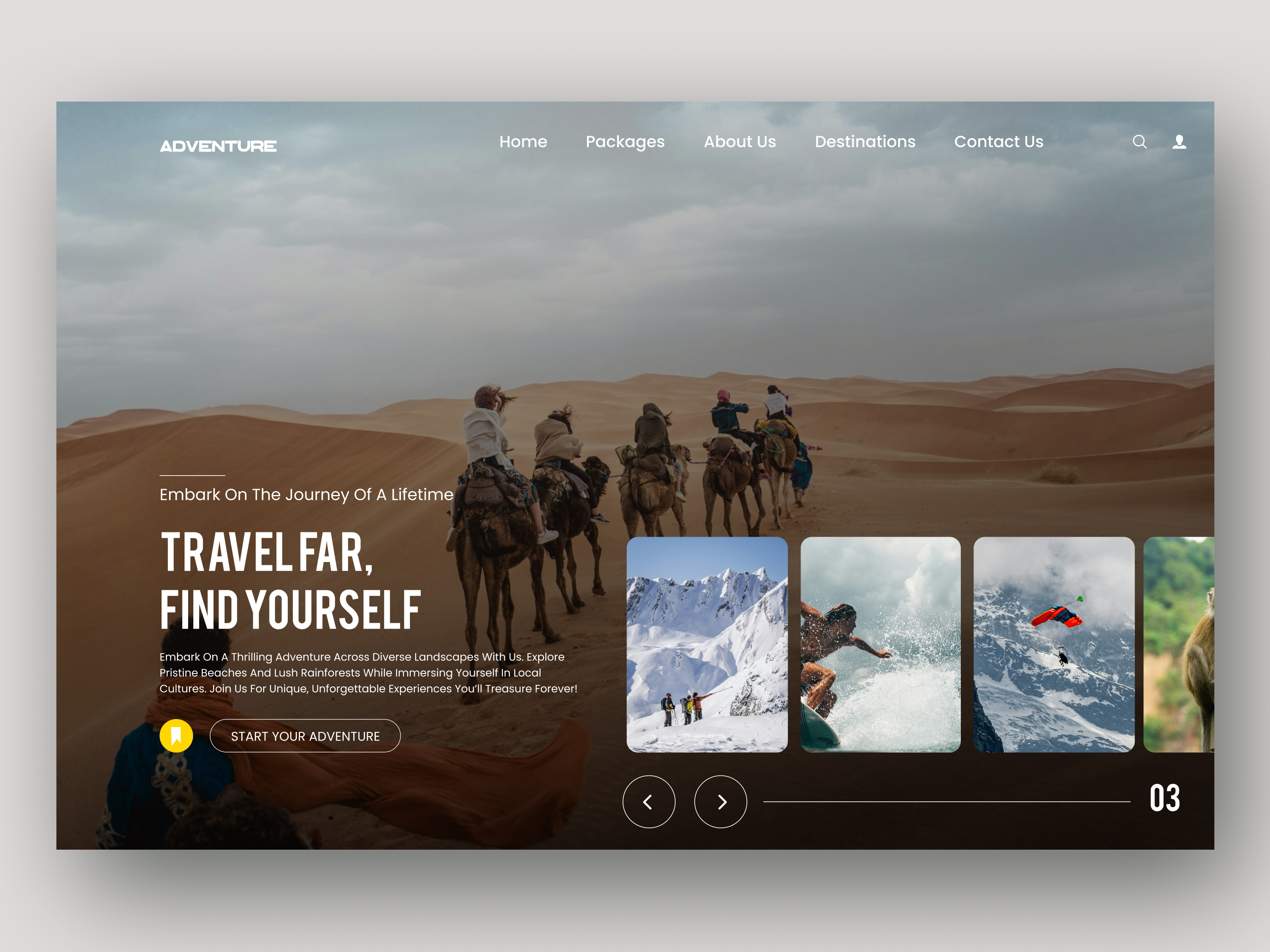 Travel Adventure website design by Md Biplob Hossen on Dribbble