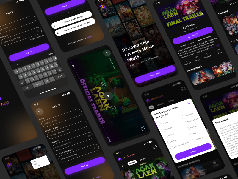 Movie App Design Concept by Nur Rohman Ashshiddiqy on Dribbble