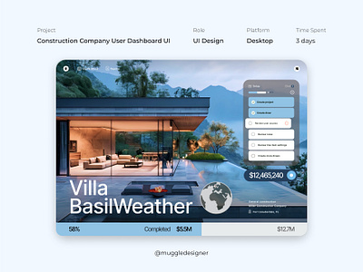 Construction Company User Dashboard UI by Muggle Designer on Dribbble