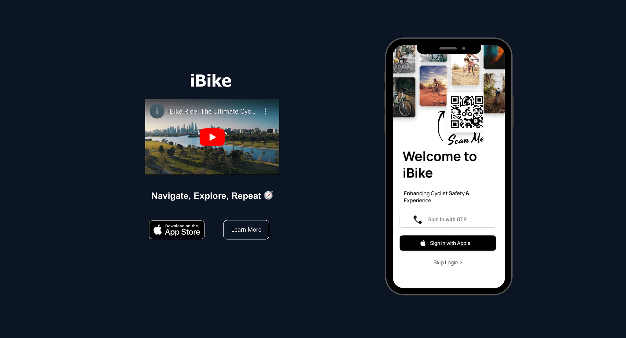 iBike App Landing Page by Dinesh Madhavan on Dribbble