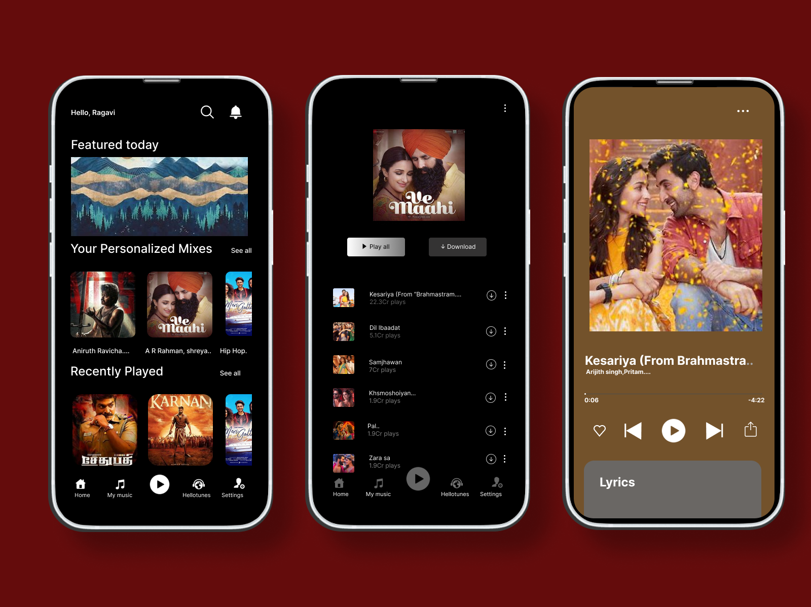 MUSIC APP UI DESIGN by Ragavi Saravanan on Dribbble