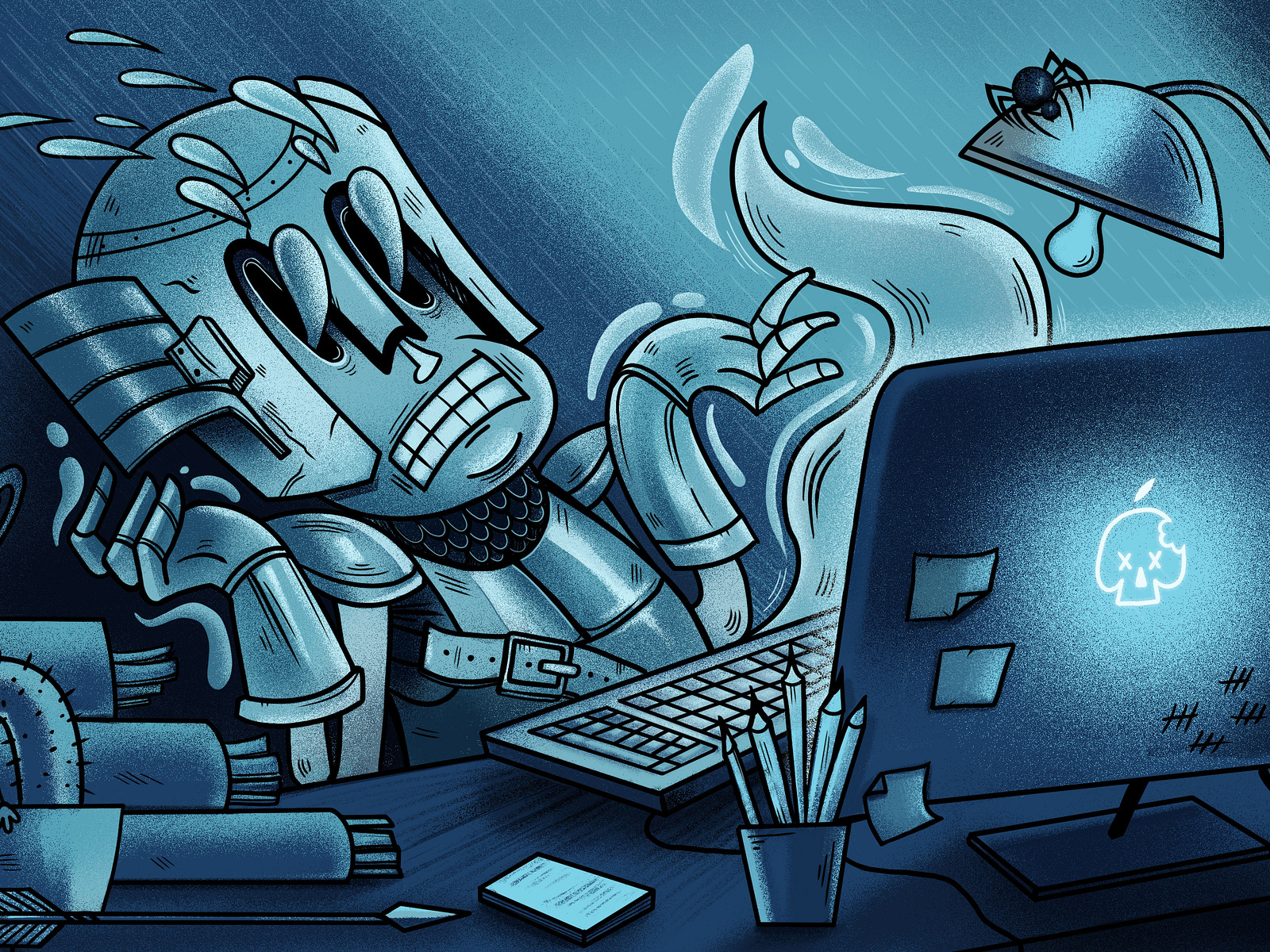 workaholic ghost by Alexandra Krapivina on Dribbble