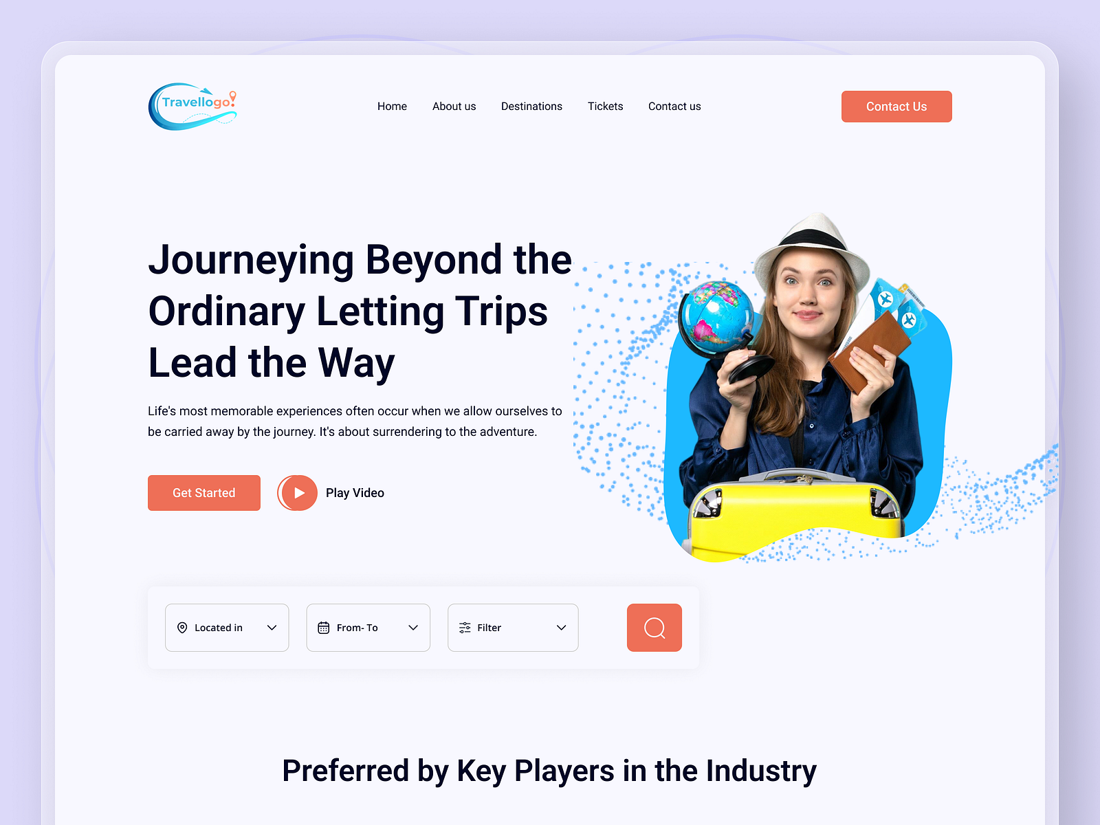 Travel Agency Web Header by Mahmudul Hasan on Dribbble