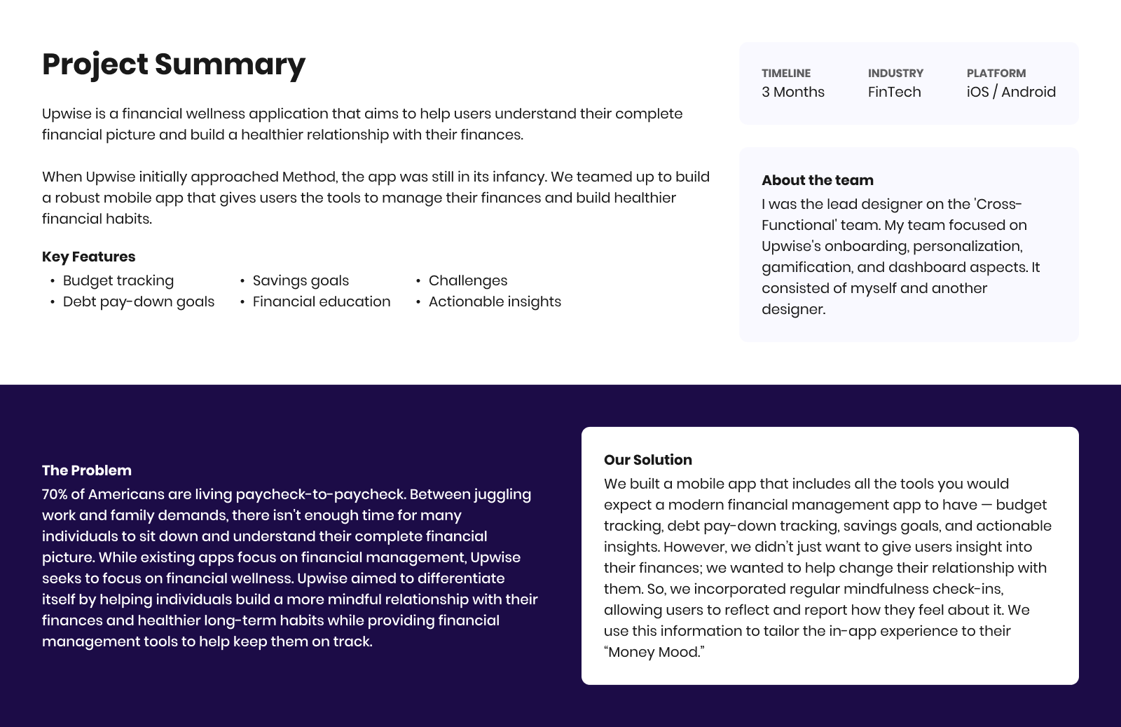Upwise - Short Form Case Study by Charlotte Milliken on Dribbble