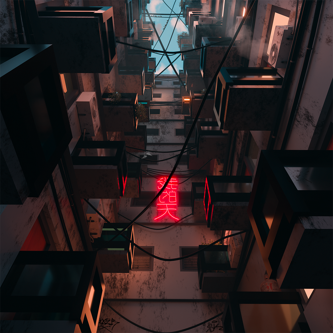 Cyberpunk building by Pablo on Dribbble