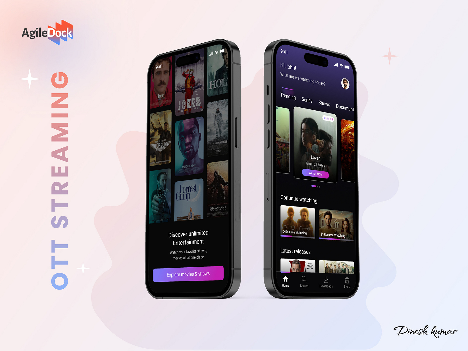 OTT App Design by Agiledock on Dribbble