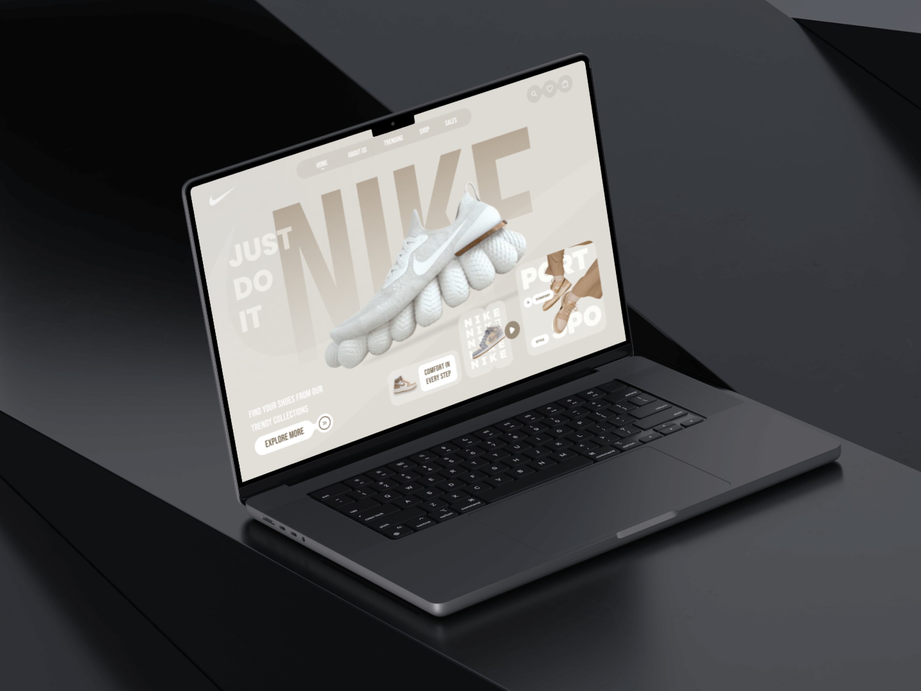 Nike Shoes Store Website Header Design by MQoS UI/UX for MultiQoS on ...