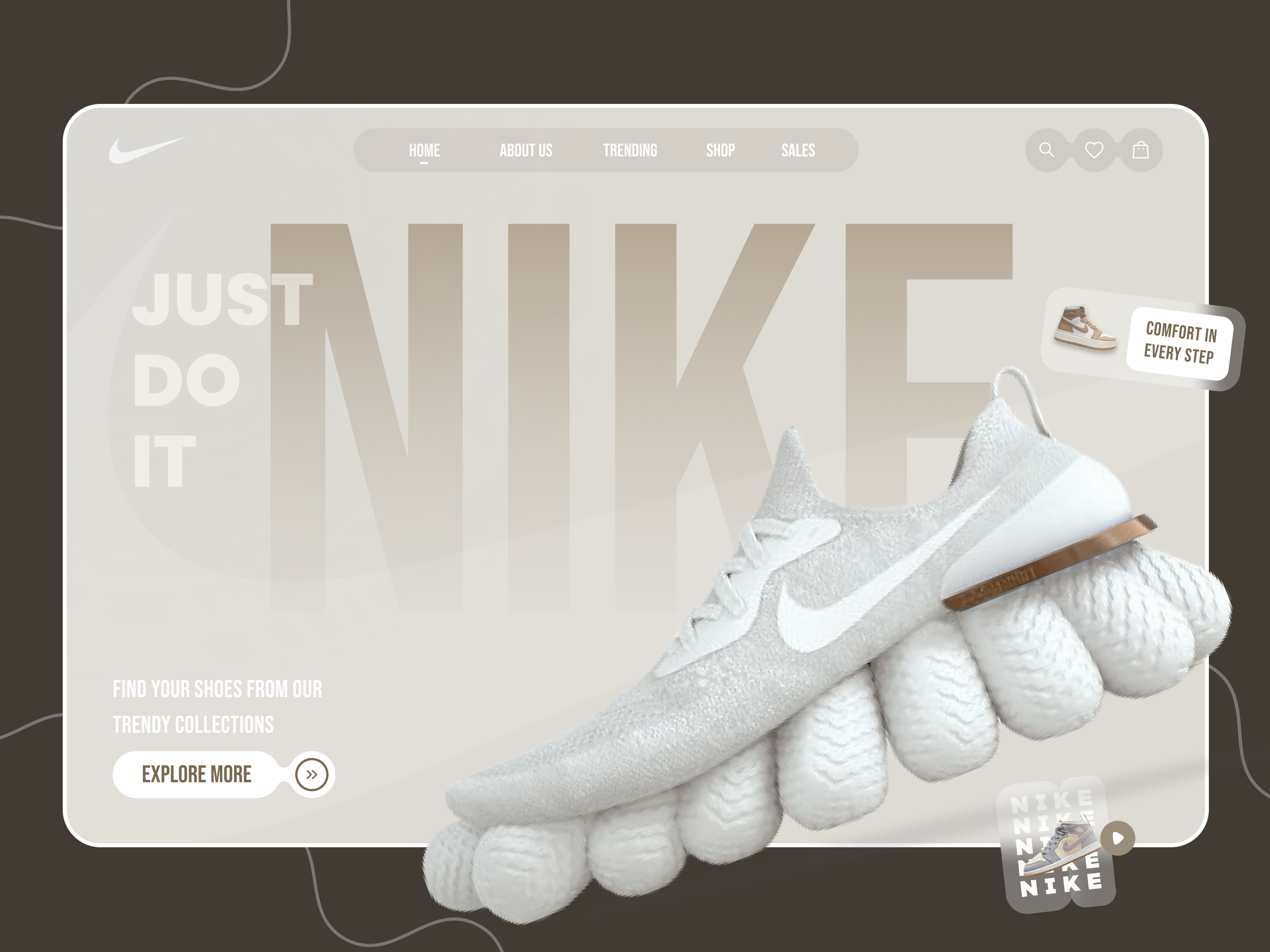 Nike Shoes Store Website Header Design by MQoS UI/UX for MultiQoS on ...