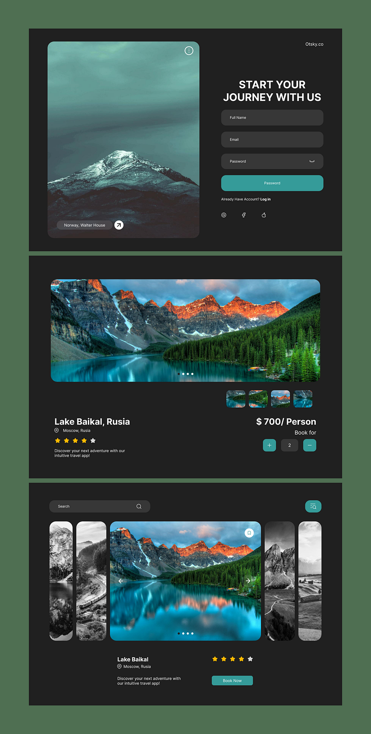 Travel UI Kit by Antonius Harel on Dribbble