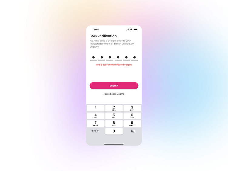 Error screen with invalid code ui by Kiko Pastor on Dribbble