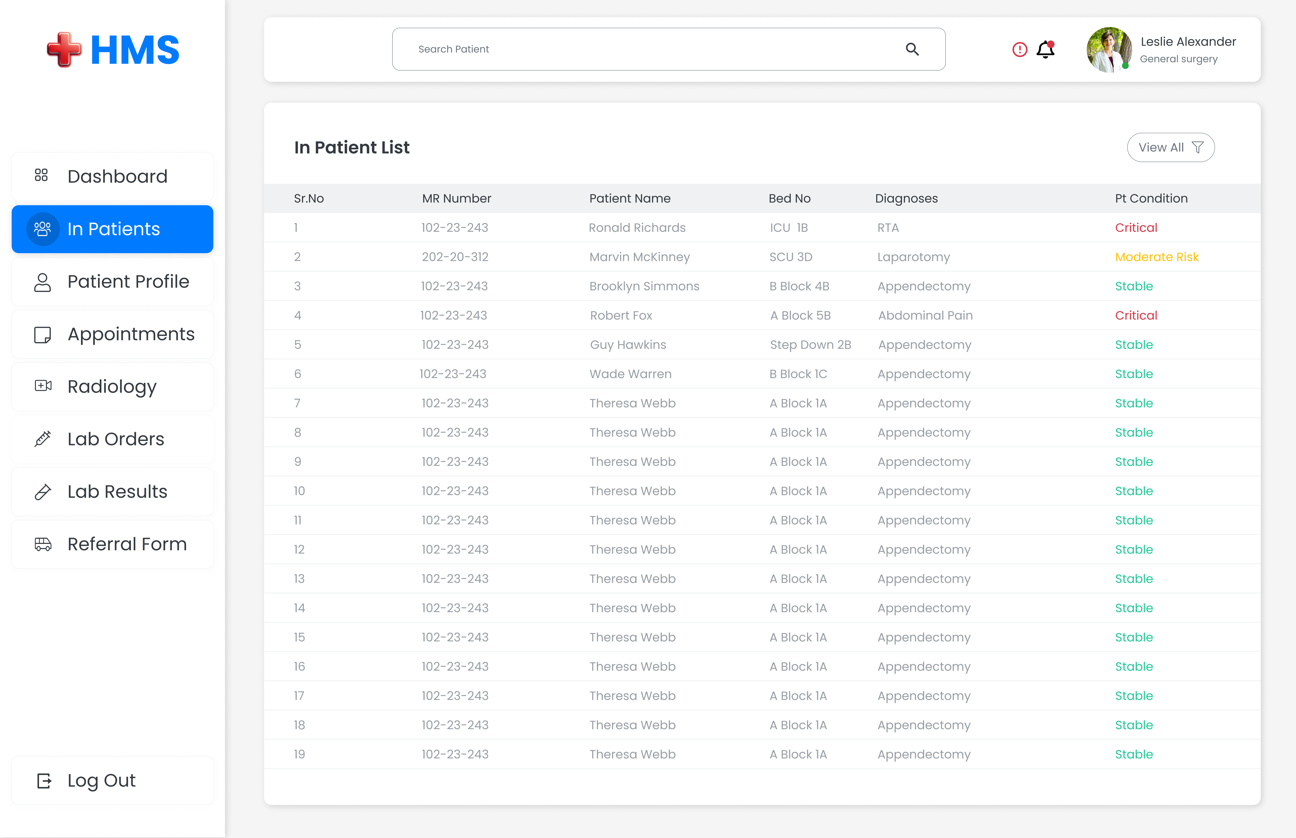 Hospital Management System UI design by Wajid Ali on Dribbble