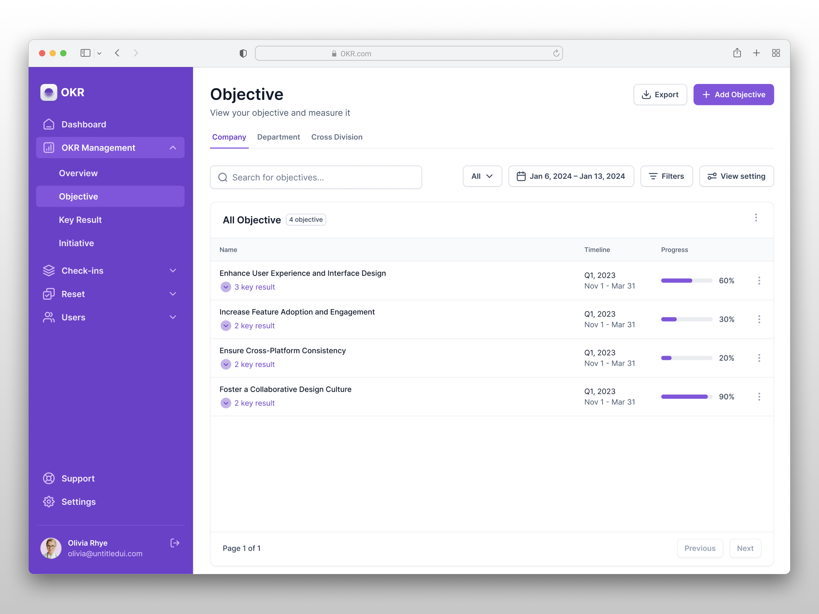 Objective List UI by Suresh on Dribbble