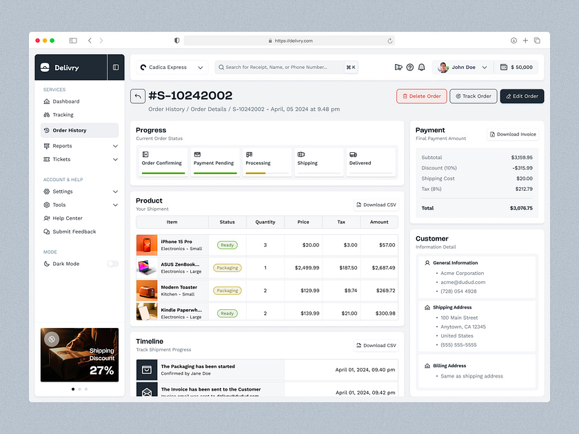 Browse thousands of Order Details images for design inspiration | Dribbble
