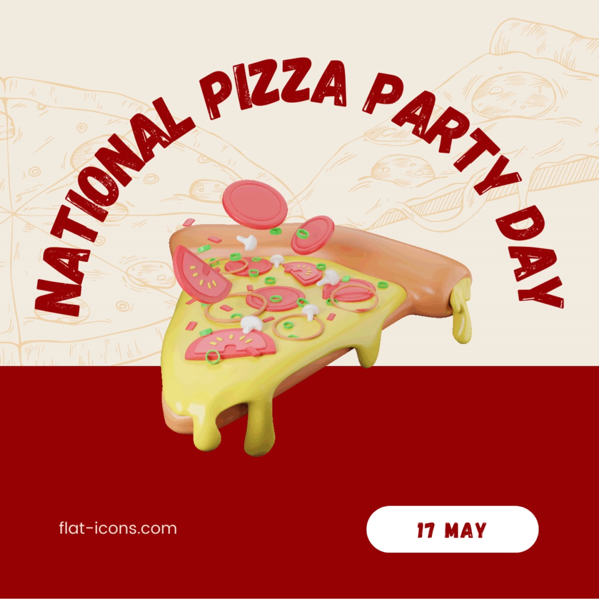 National Pizza Party Day By Mackenzie L For Krafted On Dribbble