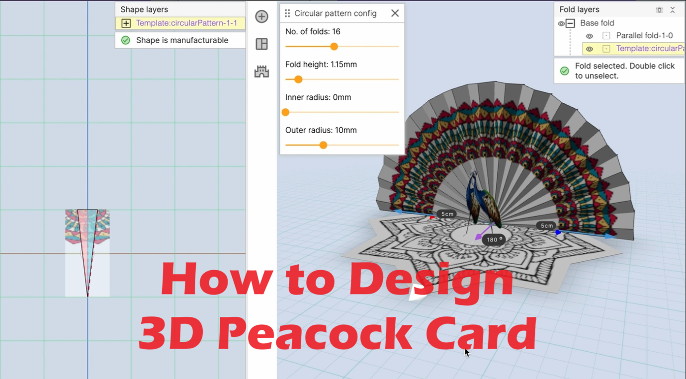 Beautiful Peacock Popup Card - 3D Illustration by The Folding Company ...