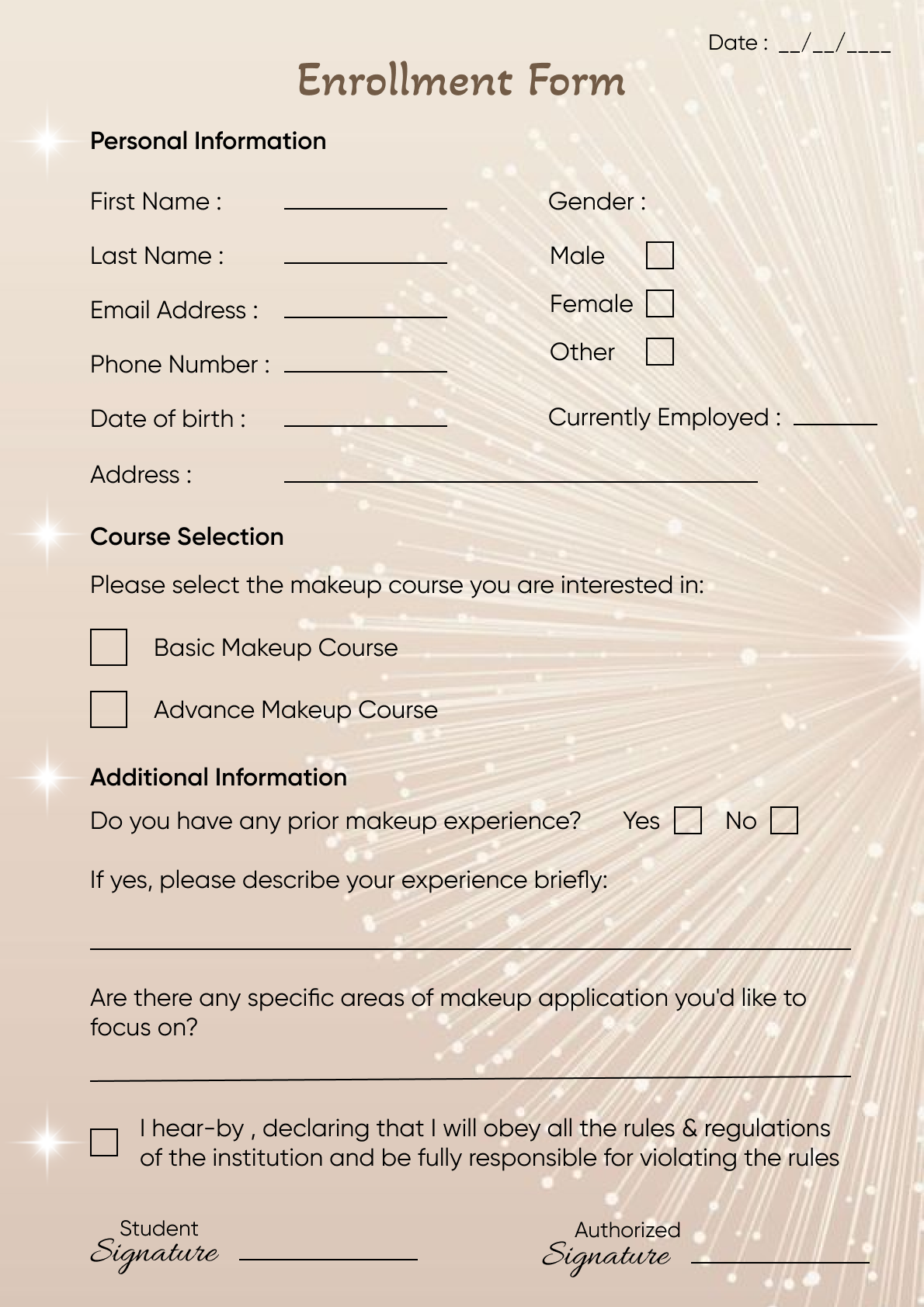 Admission Form designs, themes, templates and downloadable graphic ...