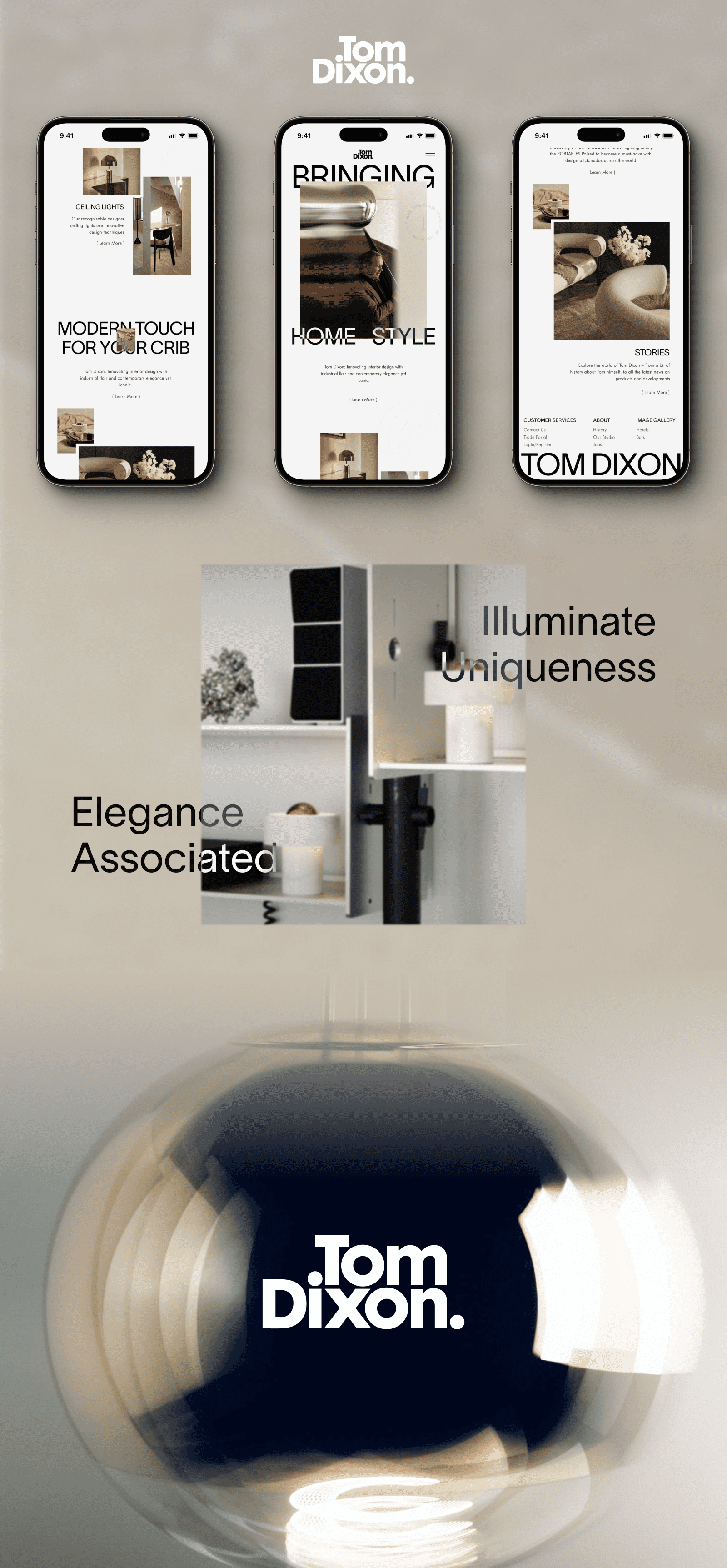 Tom Dixon - Personal Interior Design Website Landing Page by LAIN UI/UX ...