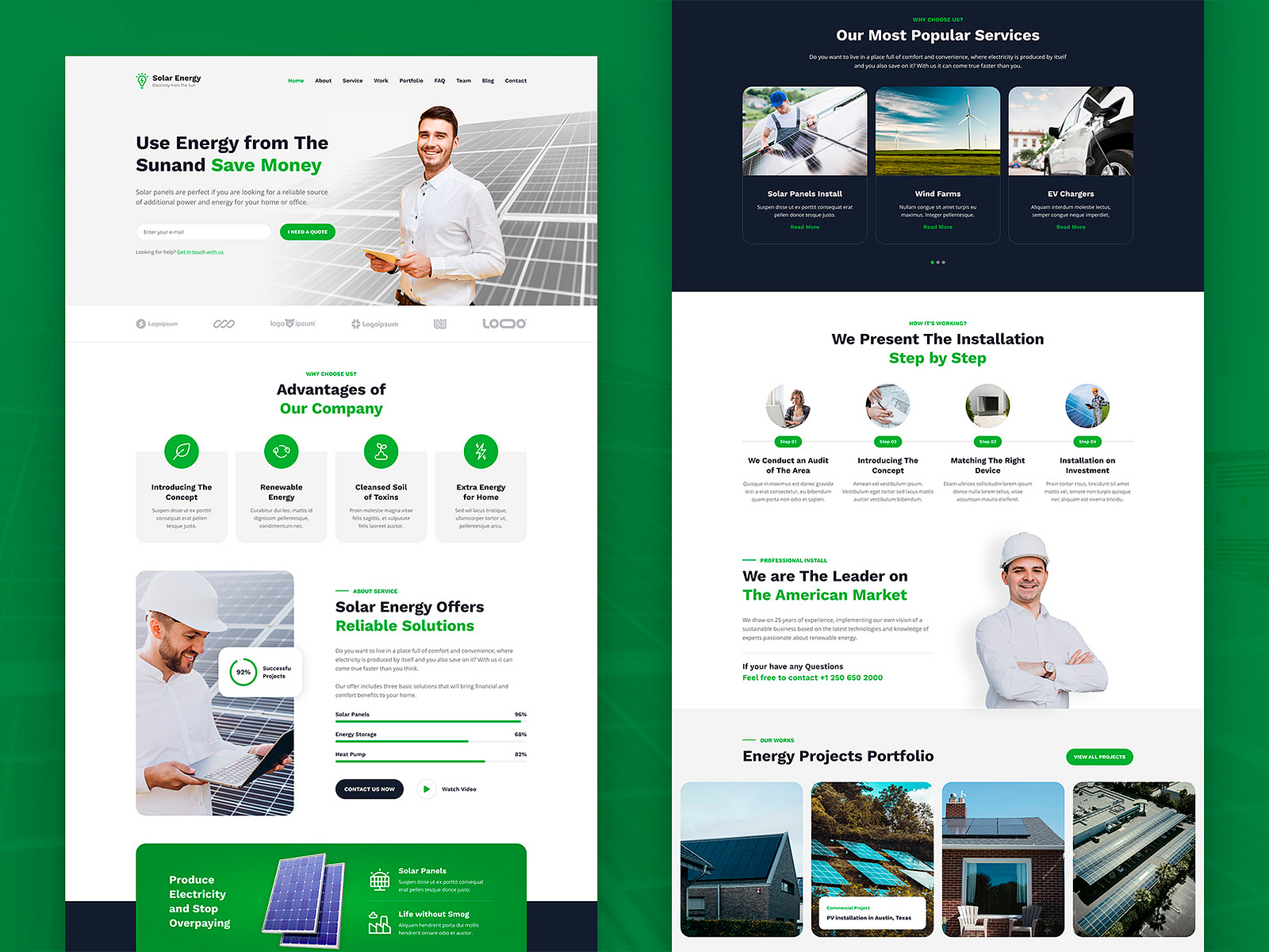 Solar Energy Landing Page Figma UI Template by artbart – Graphic ...