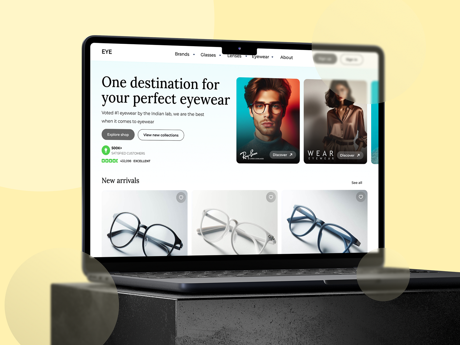Eyewear website by Atharva harne on Dribbble