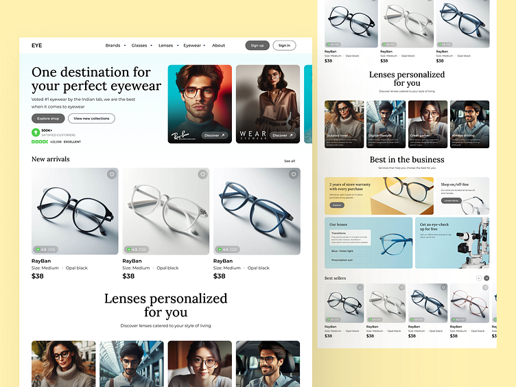 Eyewear website by Atharva harne on Dribbble