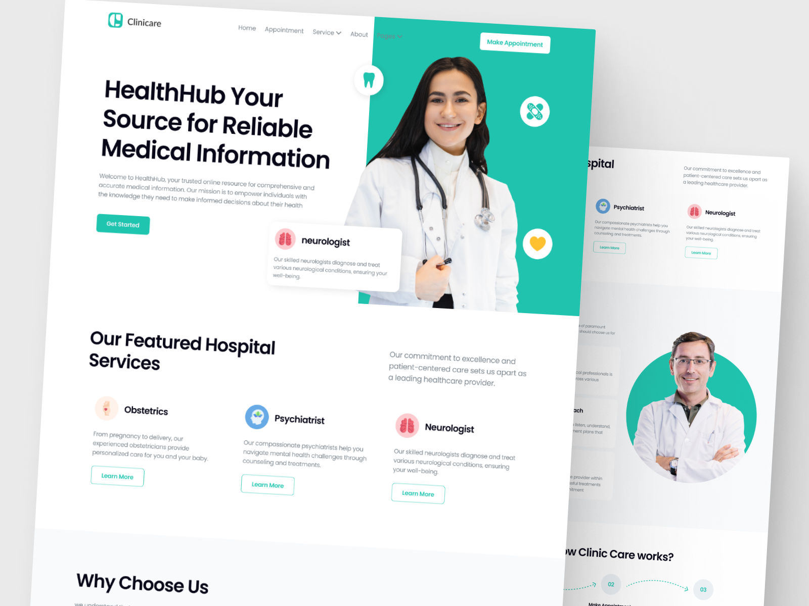 Medical Clinic Website Design by Irpan Maulana on Dribbble