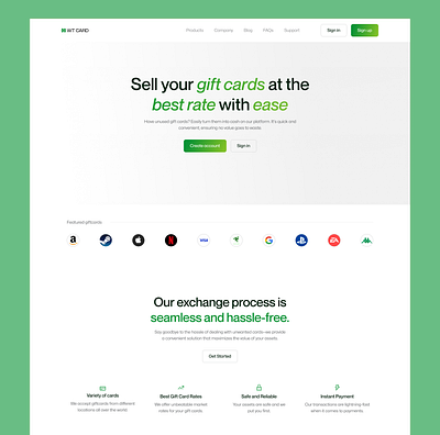 Giftcard hero section by Ogunya Marvellous on Dribbble