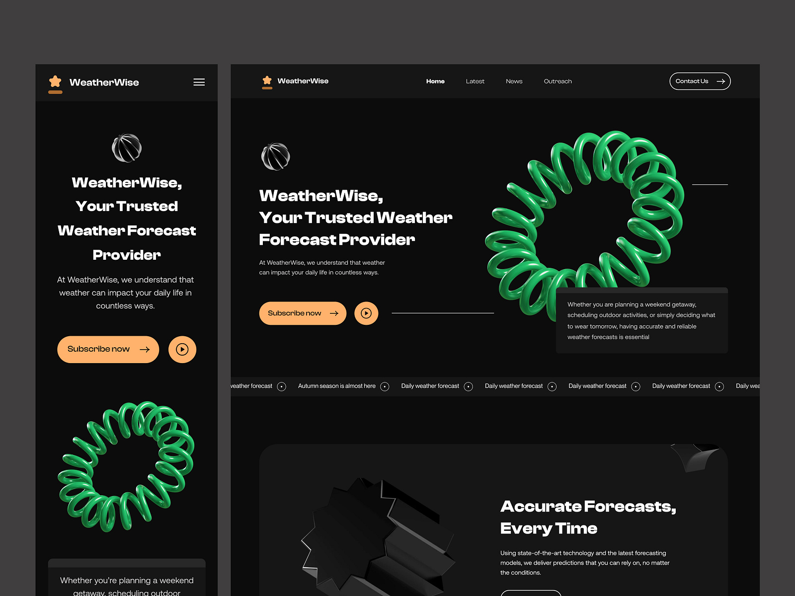 WeatherWise: Website UI by Devman_nuel on Dribbble