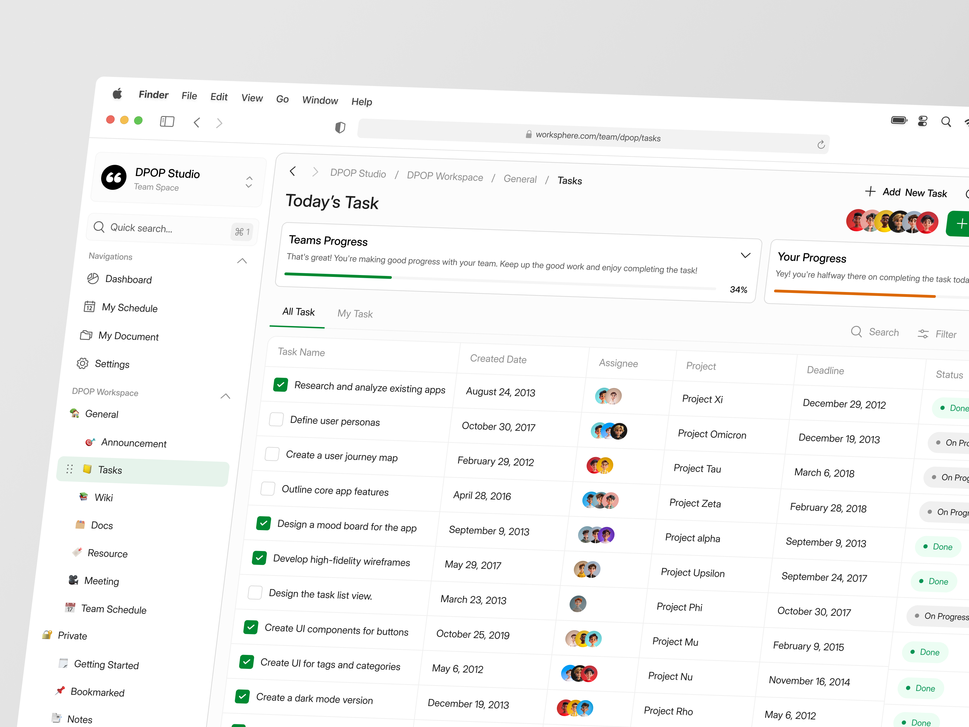 Worksphere - Task Management Dashboard - Task Page by Ryan Indra for ...