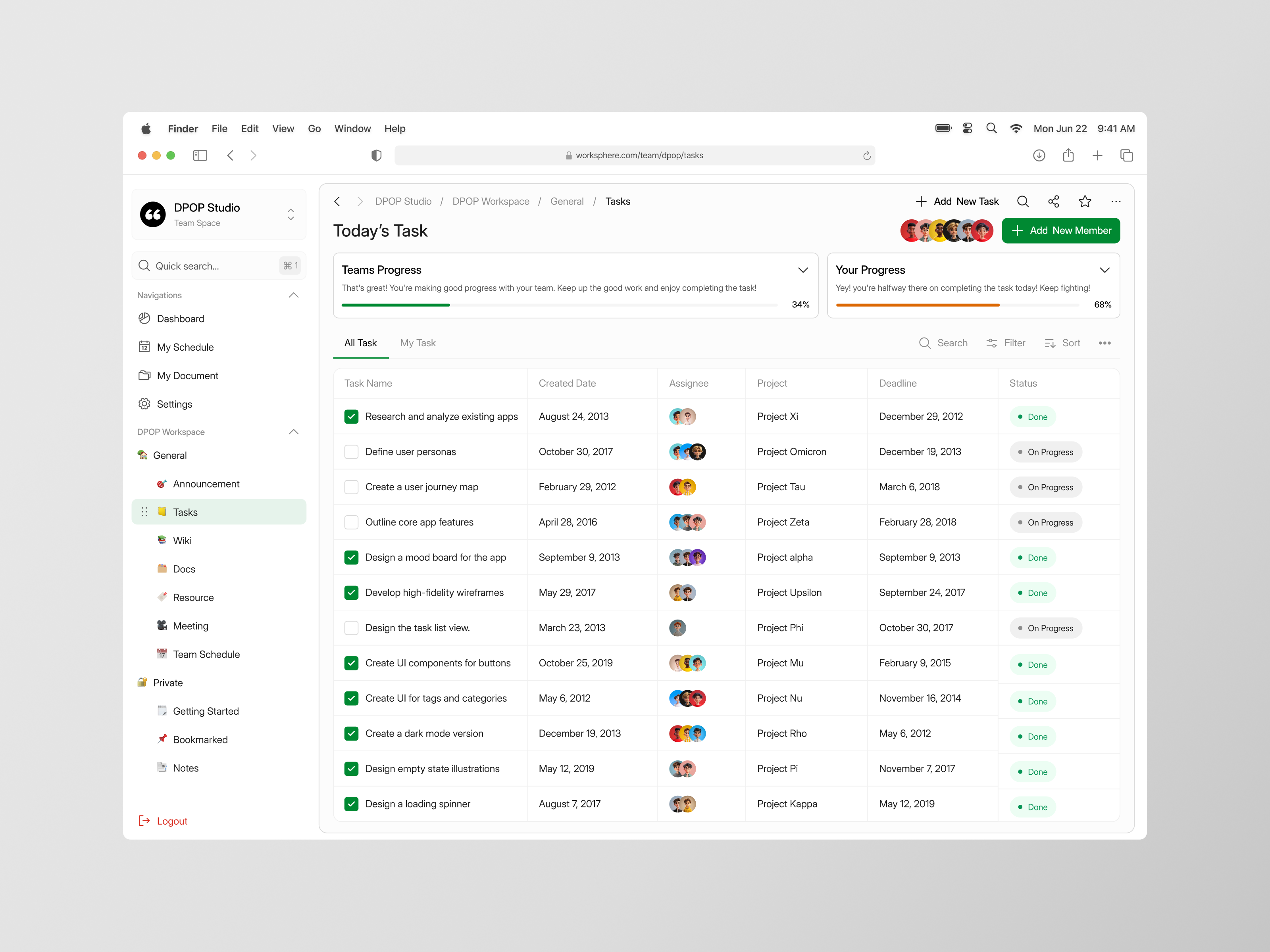 Worksphere - Task Management Dashboard - Task Page by Yanuarsyah Fitrah ...
