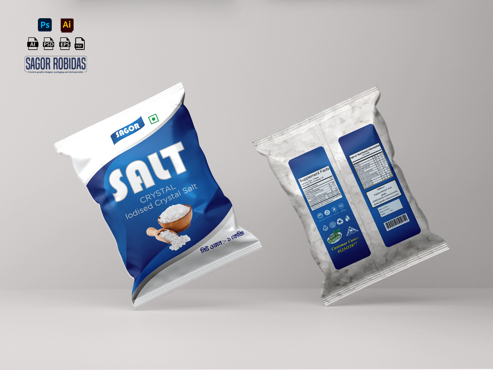 Salt Packet Design by SAGOR ROBIDAS on Dribbble