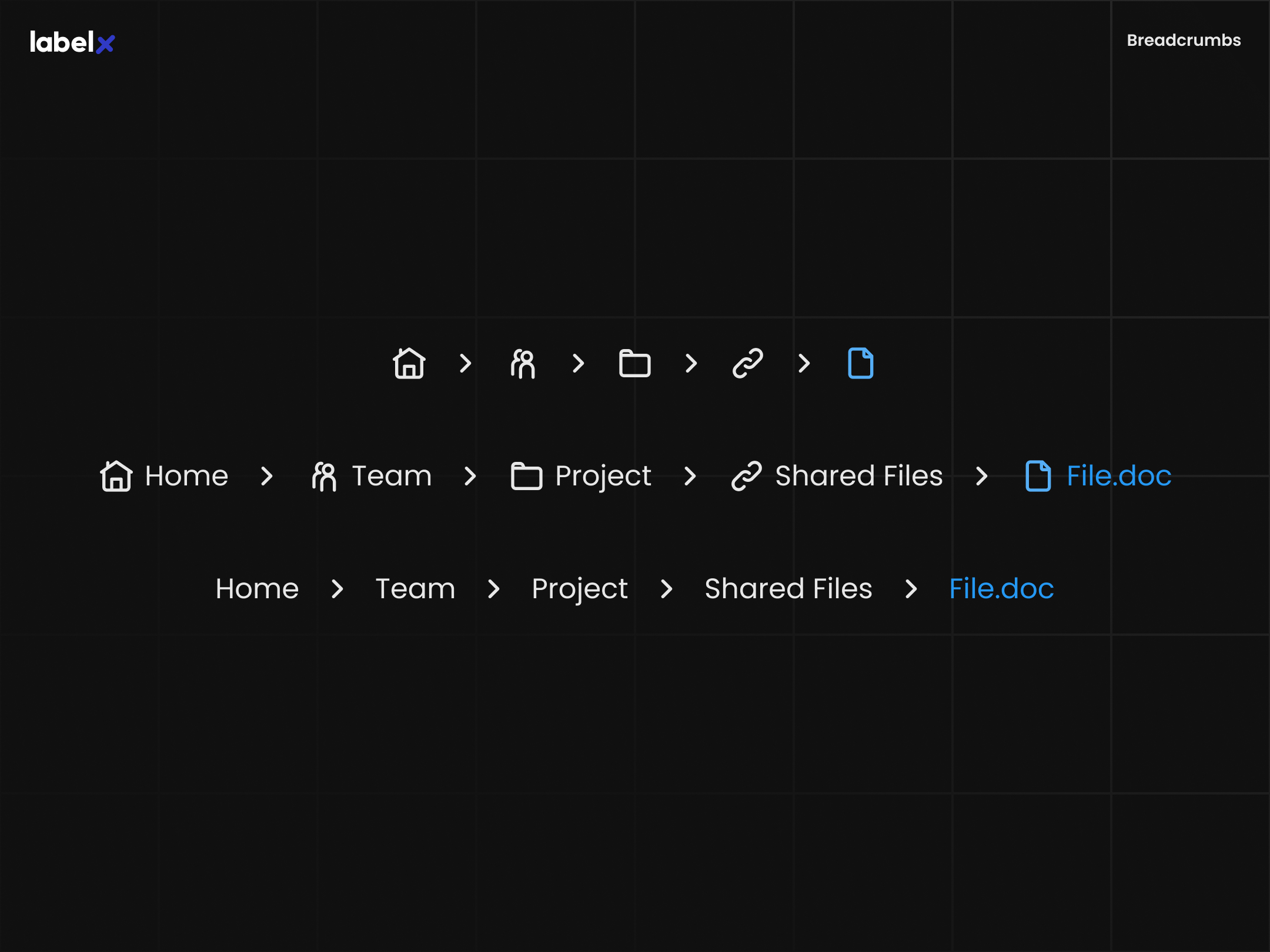 Breadcrumbs UI Component by LabelX on Dribbble