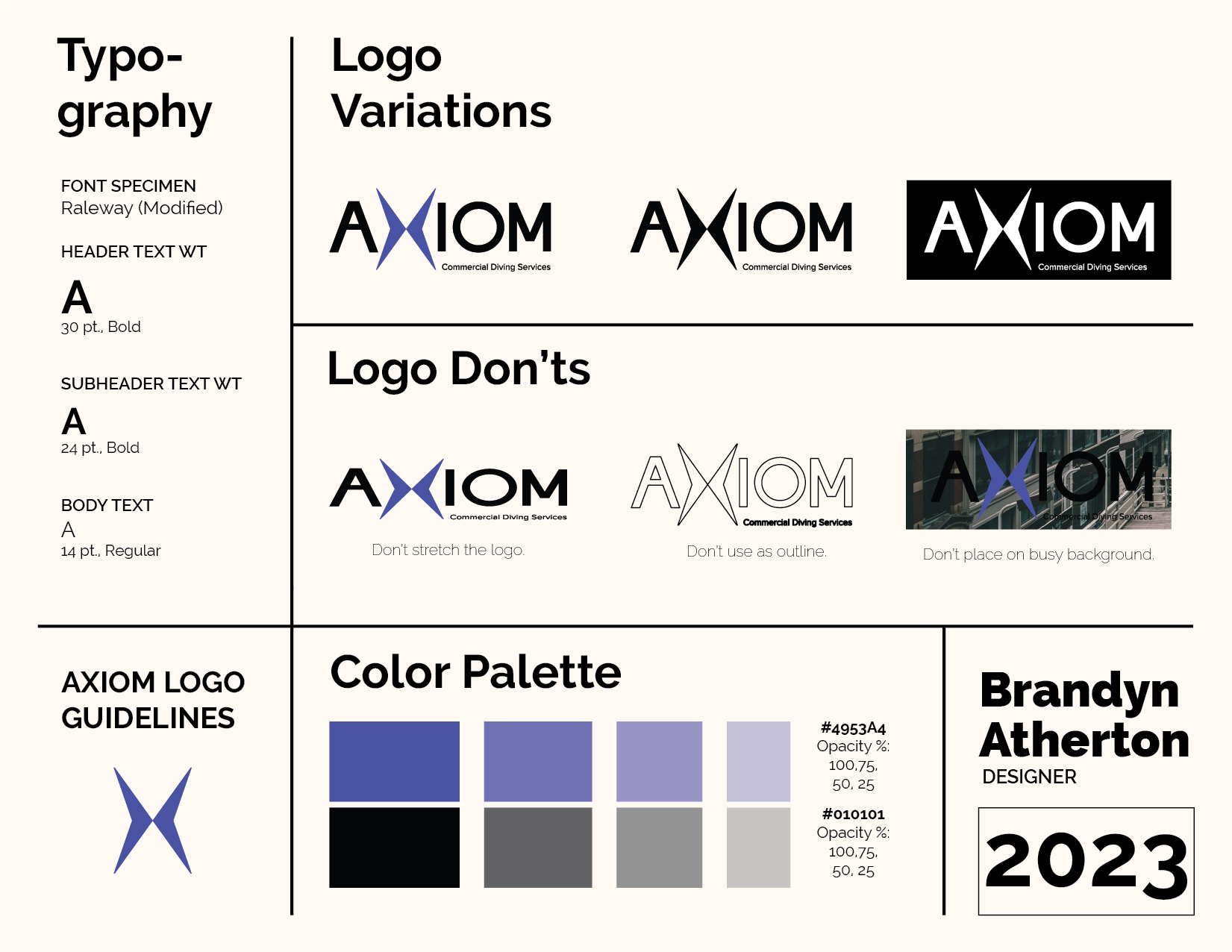 AXIOM Commercial Diving - Official Logo by Brandyn Atherton on Dribbble