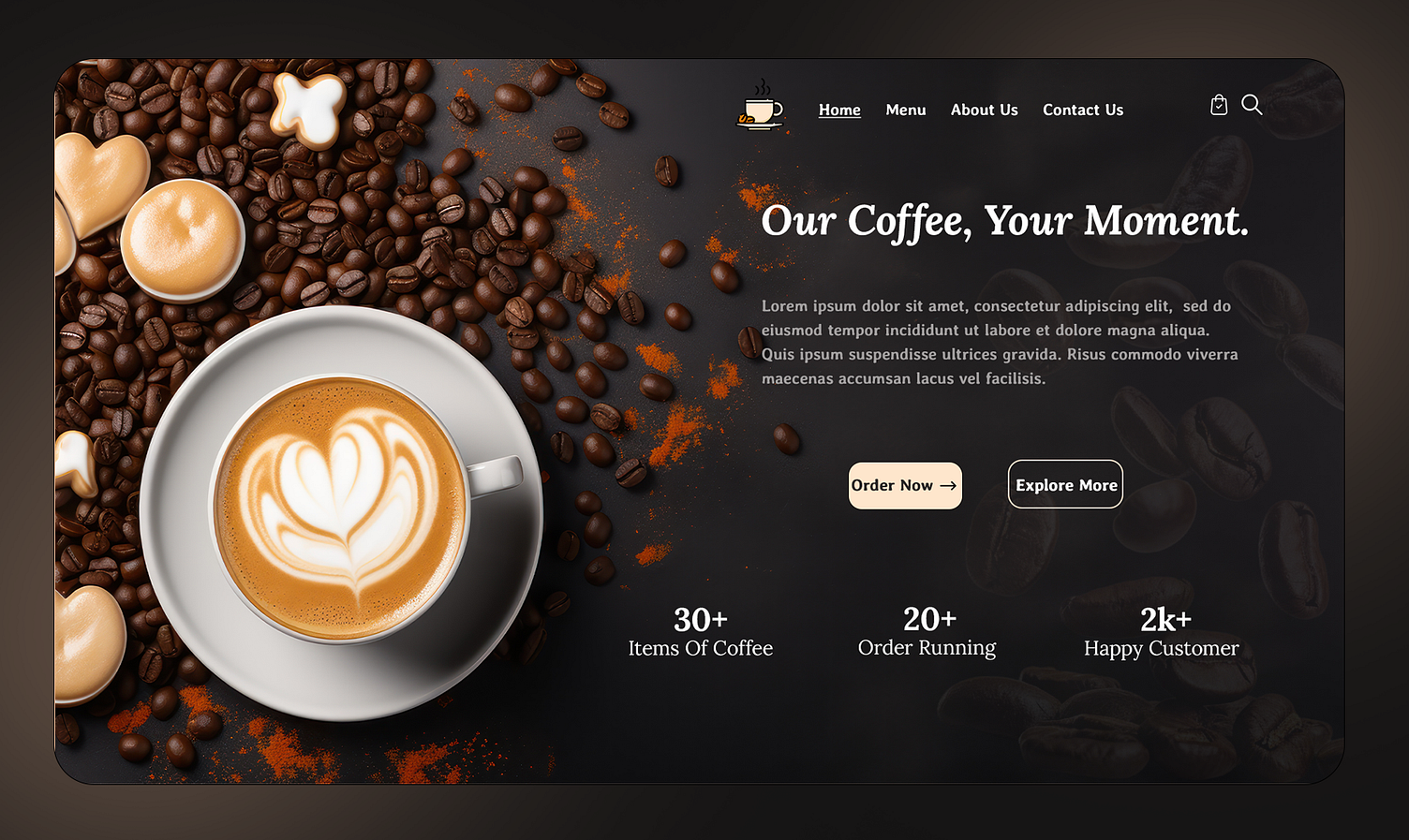Cafe Web Ui Design by Lamia Akter on Dribbble