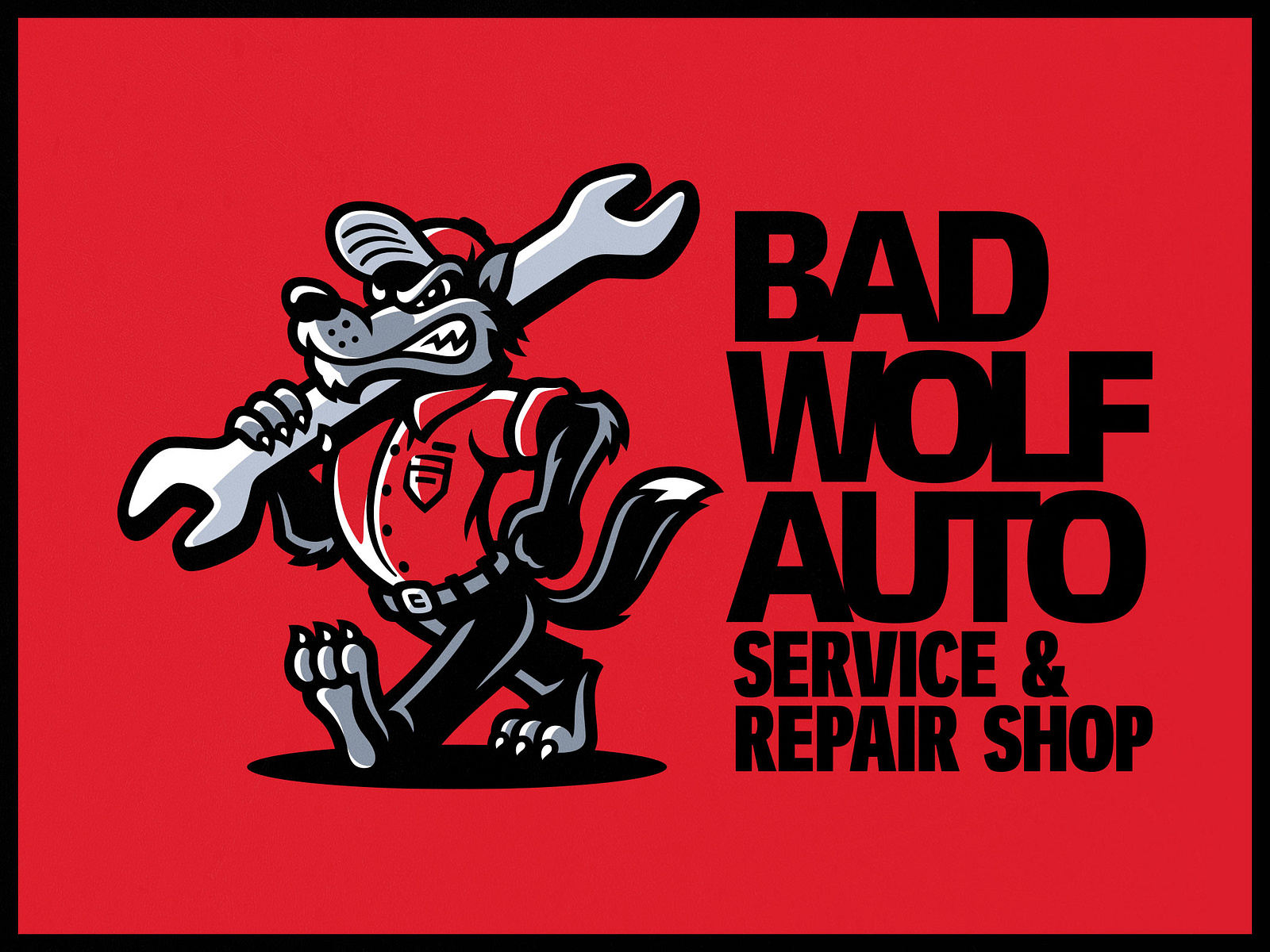 Bad Wolf Auto Mechanic Mascot Logo by Derrick Stratton on Dribbble