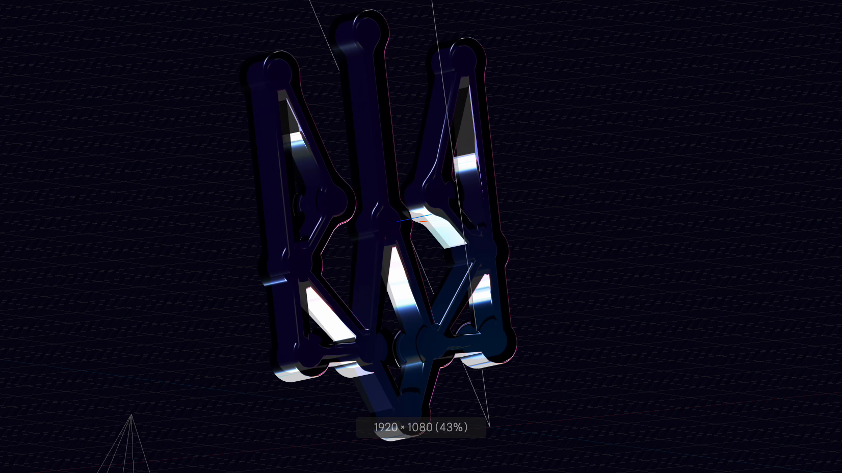 3D animation of a trident logo by UIDesigner on Dribbble