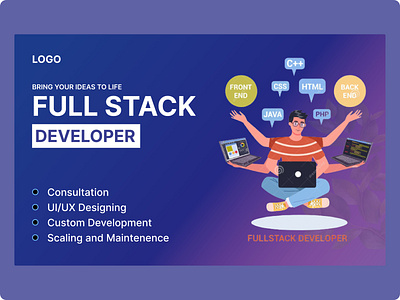 Poster for full stack developer by Navdeep on Dribbble